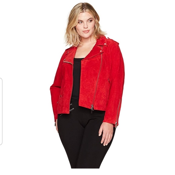Rebel Wilson | Jackets & Coats | Rebel Wilson Moto Jacket In Red | Poshmark